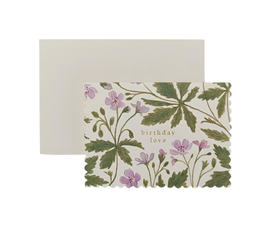 Birthday Love Geranium Card