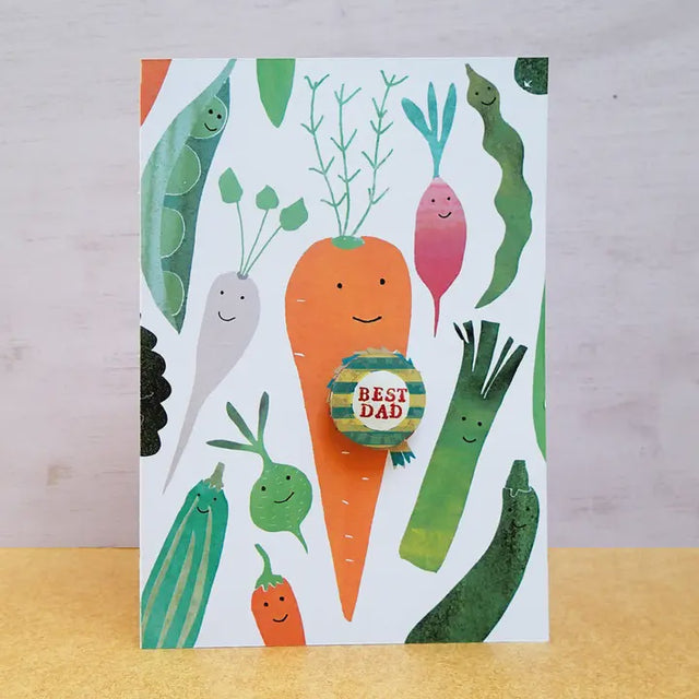Card With Badge - Best Dad Carrot