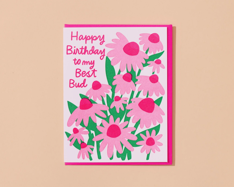 Best Bud Birthday Letterpress Card – Wileaway