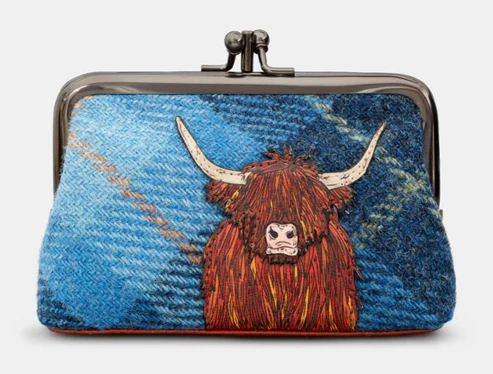 Triple Frame purse - Highland Cow Blue – Wileaway