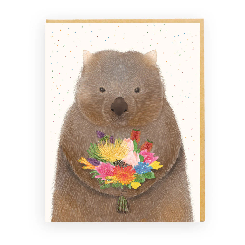 Wombat Bouquet Card