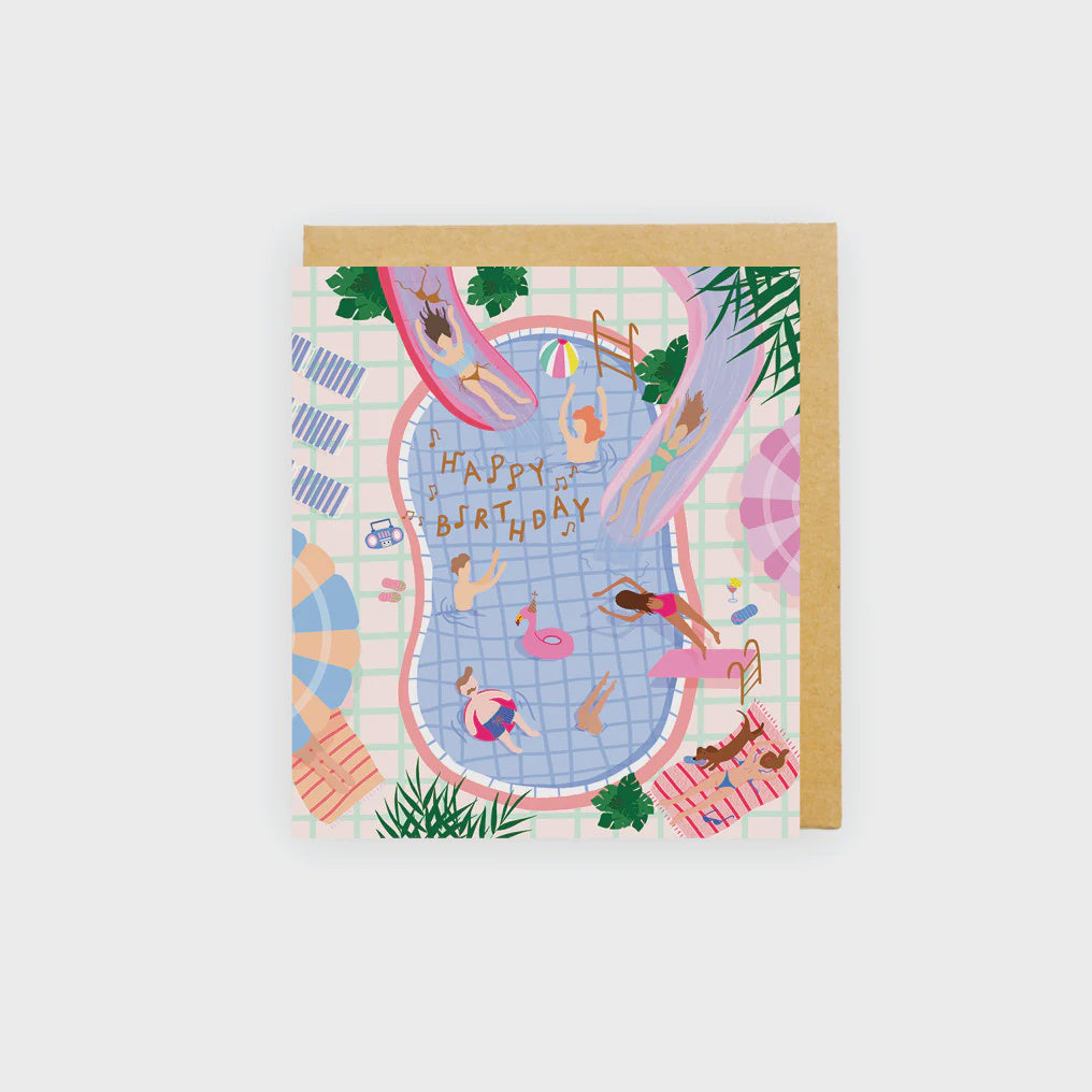 Mini Card - Happy Birthday Pool Party