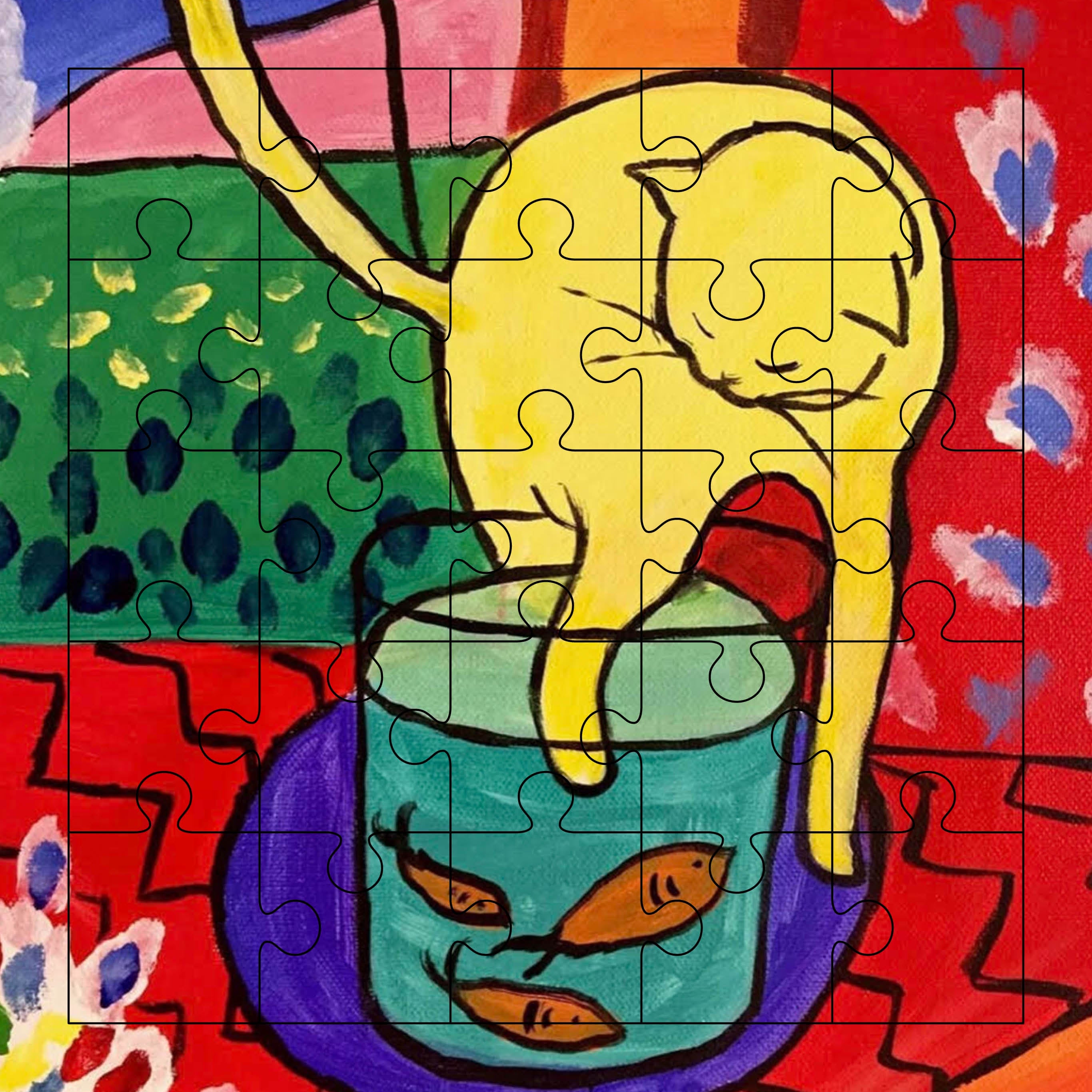 Puzzle Card - Cat With Red Fish