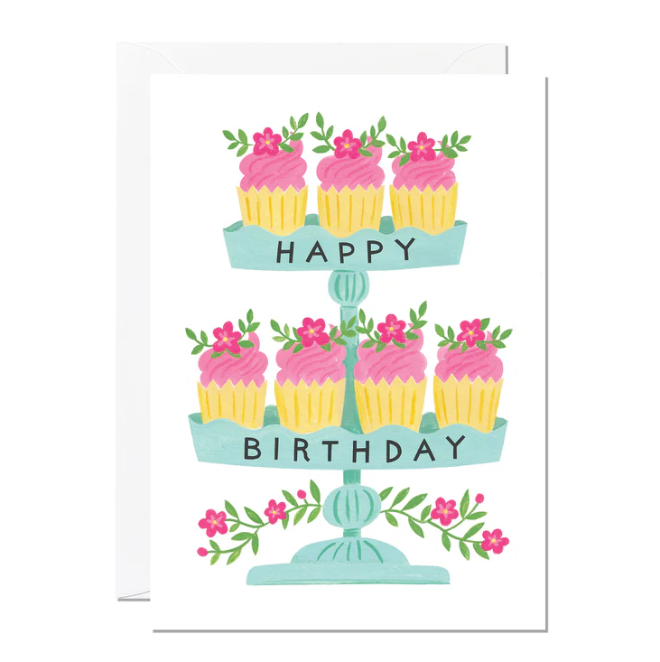Happy Birthday Cupcake Stand Card