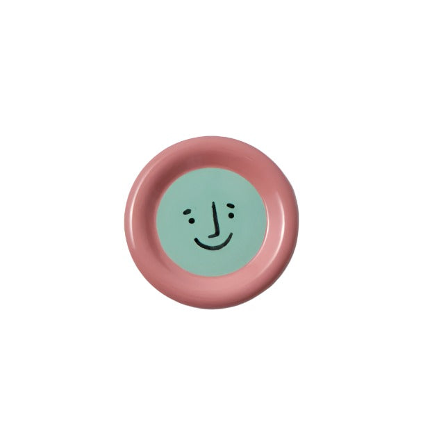 Smiley Plate Green Pink