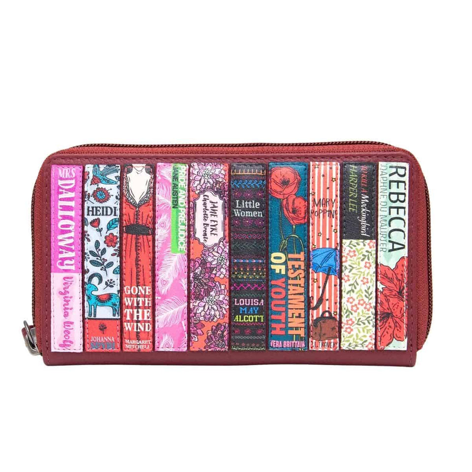 Zip Around Purse with Wrist Strap - Cherry Red