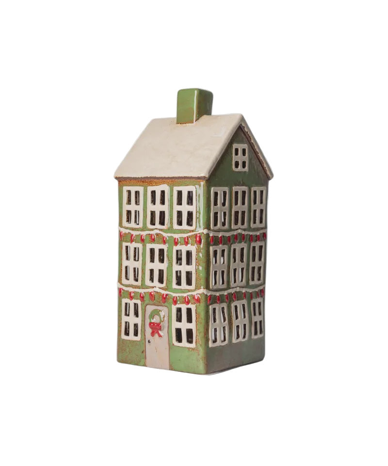 Alsace Tea Light Grande Chalet Christmas Green