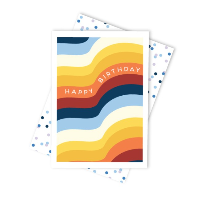 Retro Wave Birthday Card – Wileaway