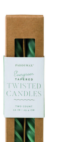 Evergreen Tapered Twisted Candles – Wileaway