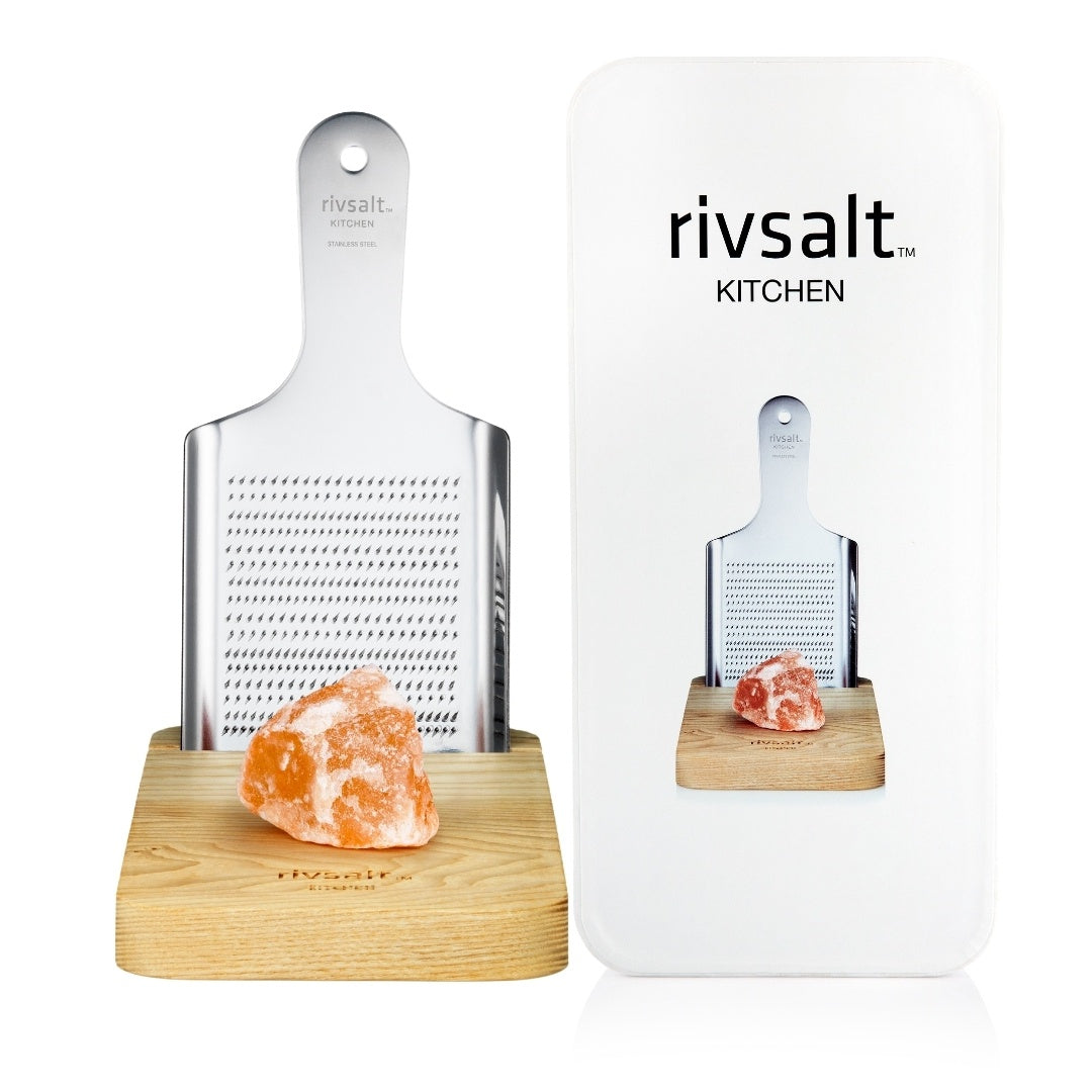Rivsalt Kitchen - Rock Salt & Grater with Oak Stand – Wileaway